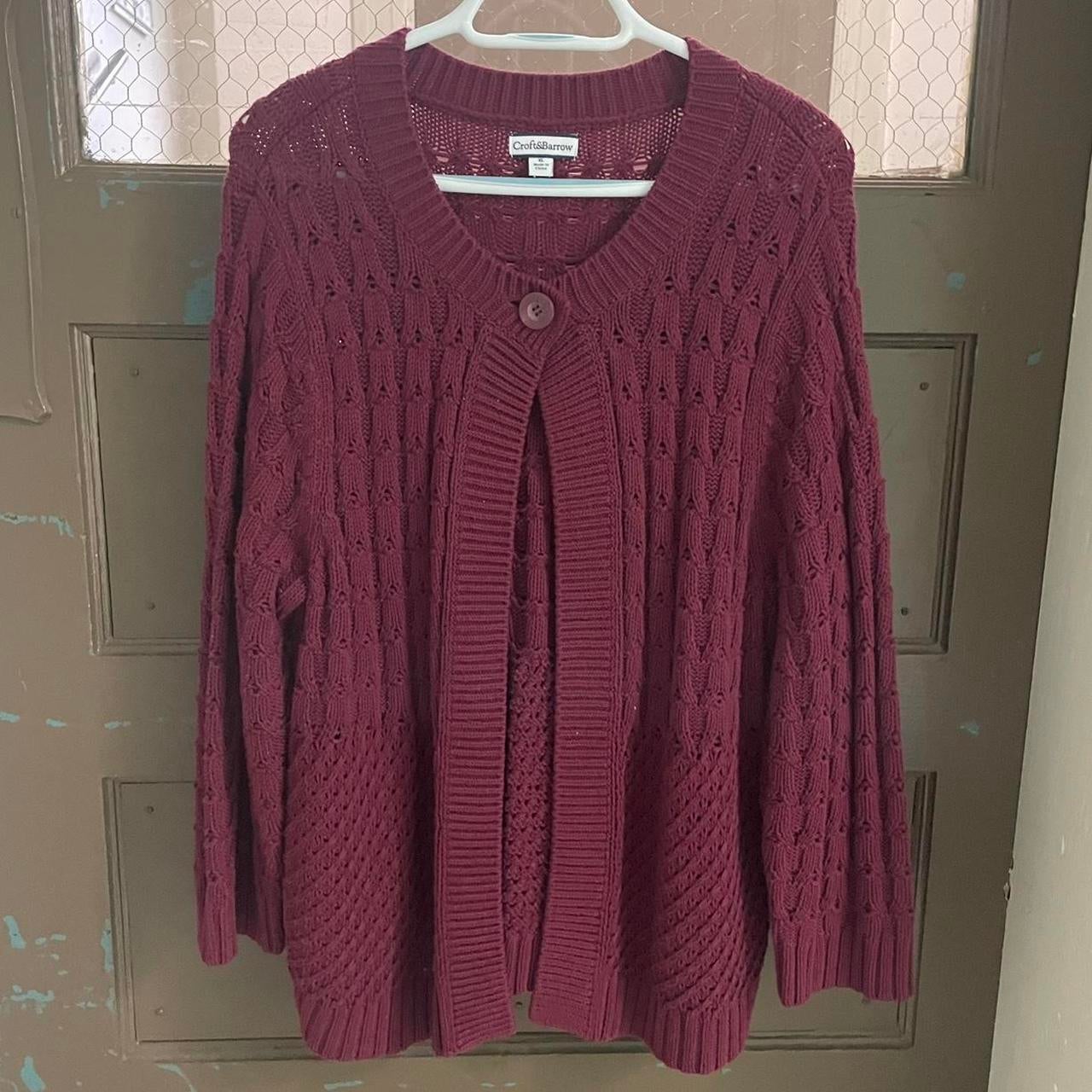 Vintage Maroon Knit Cardigan | ELECTRIX VINTAGE™
